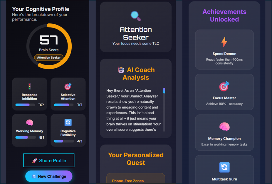 BrainMeter - Free Cognitive Test for Focus & Attention Span